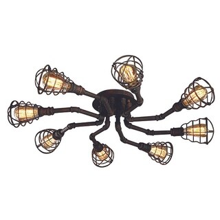 8 light industrial rustic pipe ceiling light - Bed Bath & Beyond - 24307425