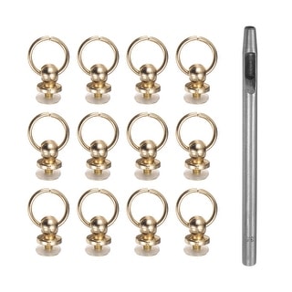 Studs Rivets D-Ring Button Rivets with Leather Hole Punch for Leather ...