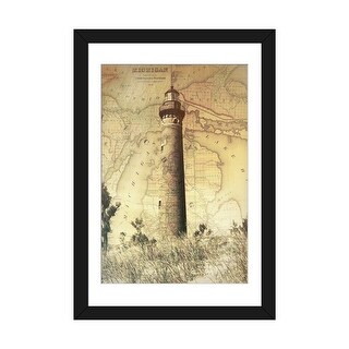 iCanvas "Little Sable Lighthouse Map" by Dan Sproul - Bed Bath & Beyond ...