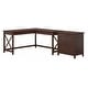 Key West 60W L Desk with 2 Drawer File Cabinet by Bush Furniture - Bed ...