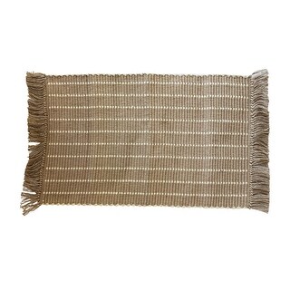 Foreside Home & Garden 2x3 Foot Striped Decorative Rug Brown Jute - 2 ...