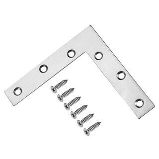 L Shape Brace 120x120x2mm Stainless Steel Mending Flat Brackets w ...