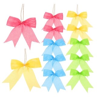 Mini Burlap Bows for Crafts, Handmade Bow Knot Natural Decorative ...