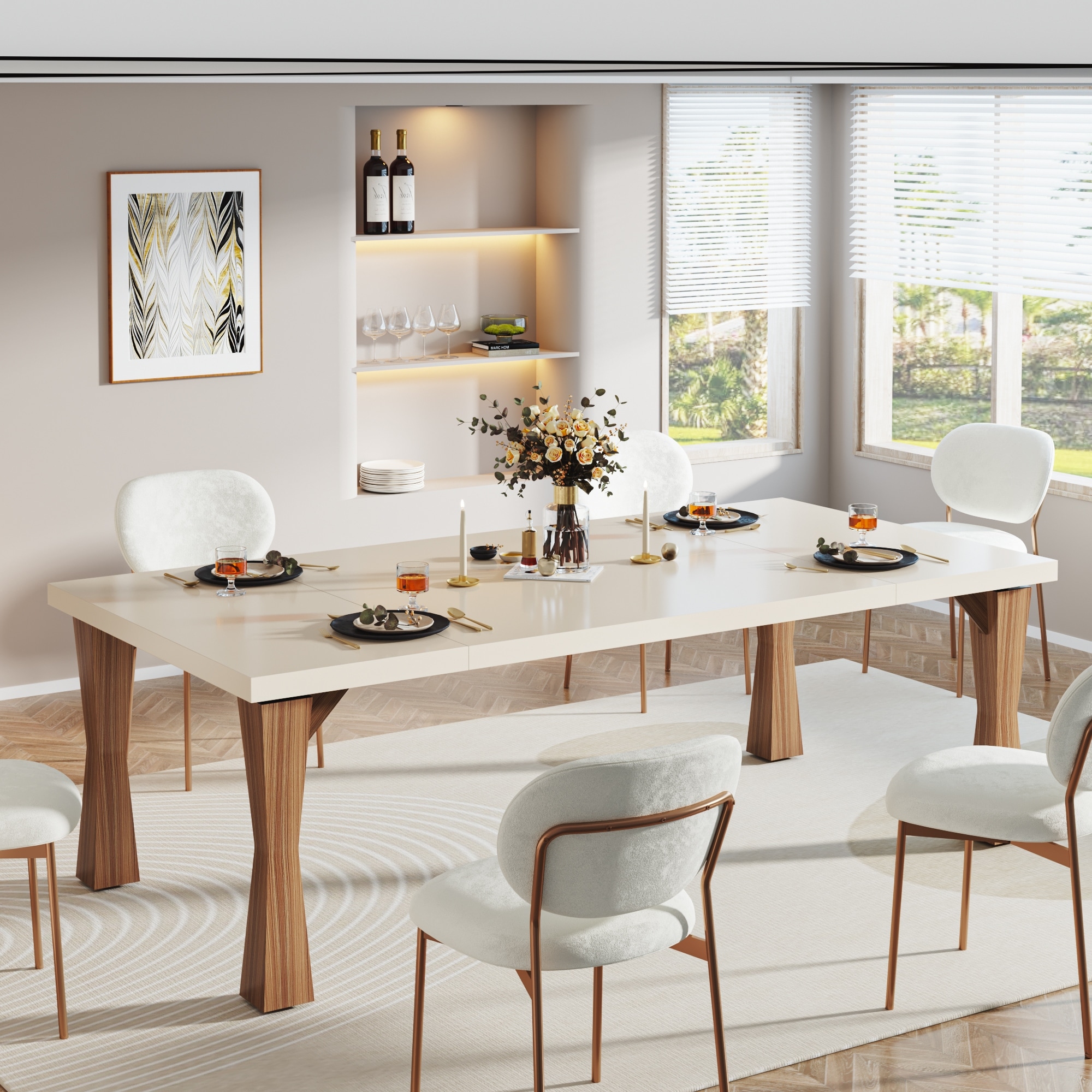 70.86 In Large Dining Table for 6 8 People Modern Kitchen Table
