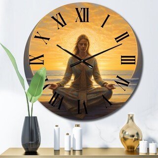 Designart "Mindfulness Gracious Woman Sunset Meditation" Meditation ...