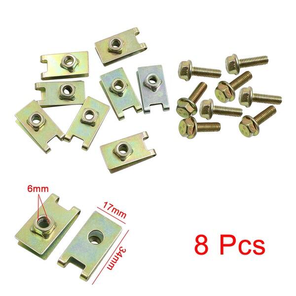 8pcs Metal U-type Clip with Screws Fender Trim Panel Nuts Fasteners ...