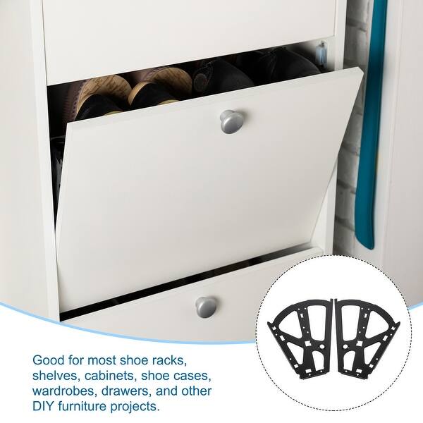 4Pcs Shoes Drawer Cabinet Hinge 2 Layers Cold Rolled Steel Furniture ...