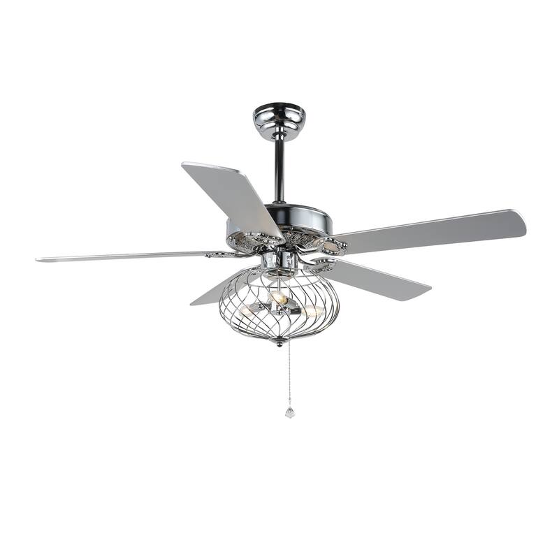Oaks Aura Modern Industrial 3-Light Ceiling Fan with Retractable blades ...