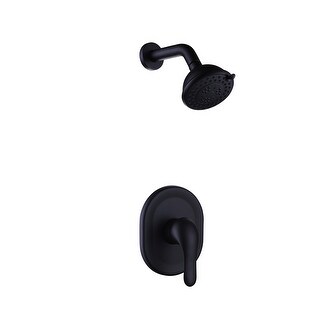 Matte Black Single Handle Shower Faucet With Rough-In Valve - Bed Bath ...