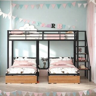 Perfect Space-Saving Multi-Child Families Full Bed Combined With Two ...