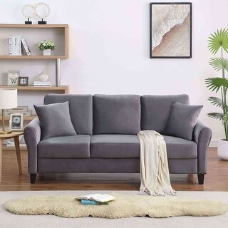 Stylish Modern Velvet Sofa, Luxurious Comfort with Detachable Back ...