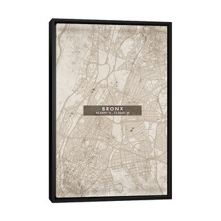 iCanvas "Bronx City Map Abstract Style" by WallDecorAddict Framed ...