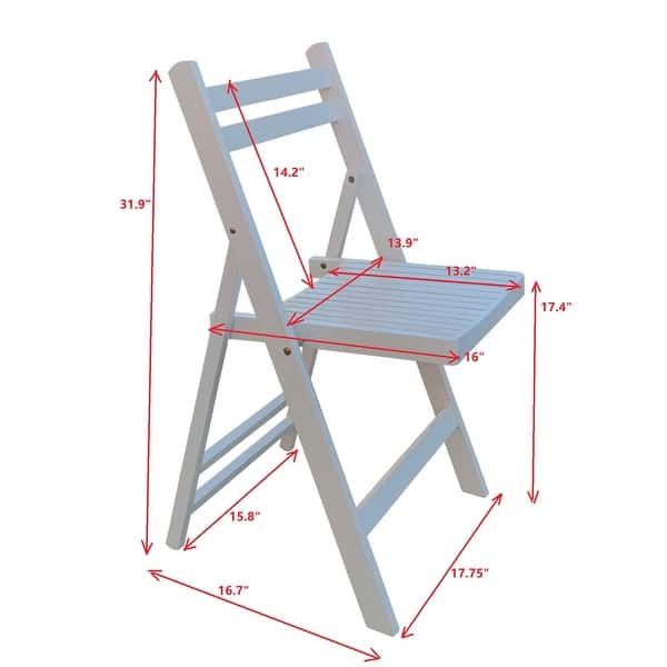 White Wood Folding Chair Set of 4 - Bed Bath & Beyond - 36827459