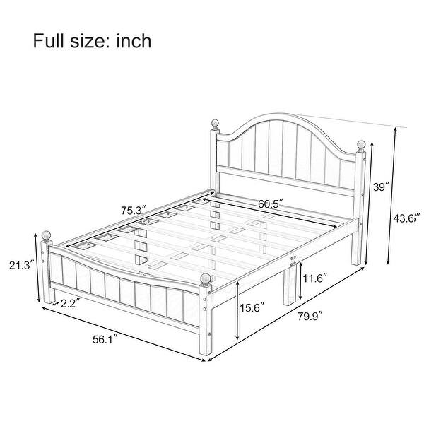 Traditional Concise Style Solid Wood Platform Bed - Bed Bath & Beyond ...