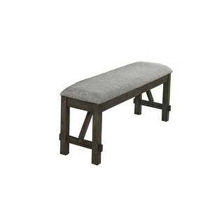 Fabric Upholstered Wooden Bench with Braces, Brown and Gray - Bed Bath ...