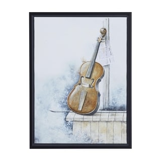 Polystone Music Handmade Violin Wall Decor with Black Frame - Brown ...