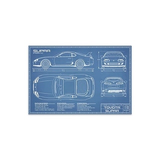 Toyota Supra MKIV Blueprint Print On Acrylic Glass by Action Blueprints ...