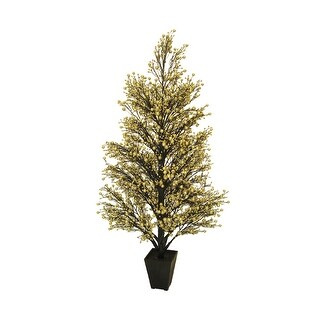 3.5' Potted Twinkle Glittered Berry Slim Artificial Christmas Tree ...
