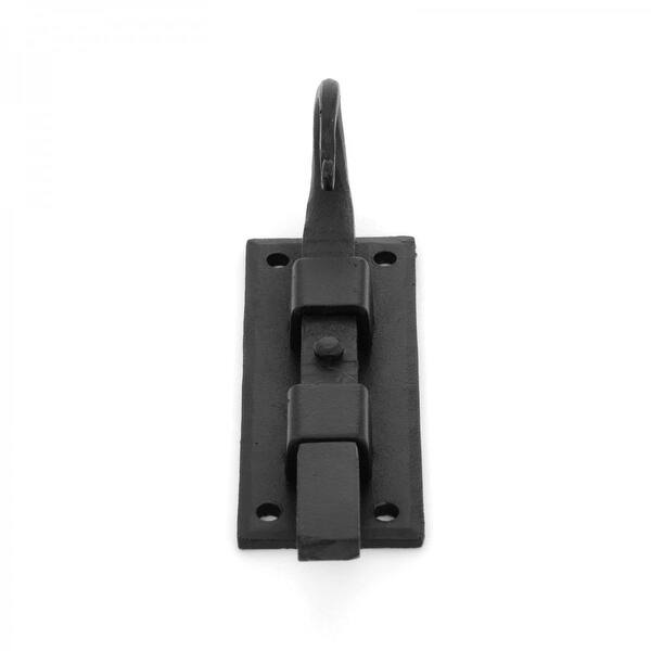 Black Iron Slide Bolt Gate Latch 3.6" Crook Style Sliding Necked Bolt ...