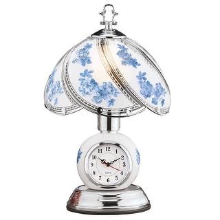 Rose Glass Panel Touch Lamp with Analog Clock - NO SIZE - Bed Bath ...
