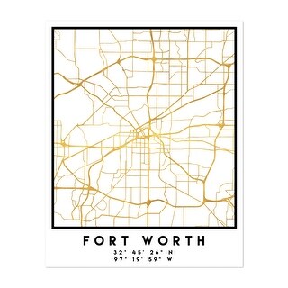 Fort Worth Texas Fort Worth Street Map Maps Minimal Art Print/Poster ...