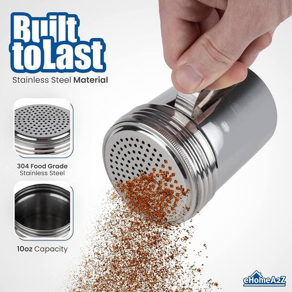 2-Piece 10 Ounce Stainless Steel Dredge Shakers with Handle - On Sale ...