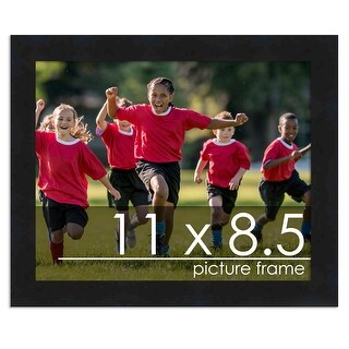 11x8.5 Contemporary Black Complete Wood Picture or Document Frame with ...