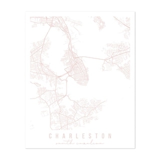 Charleston South Carolina Maps Minimal Art Print/Poster - Bed Bath ...