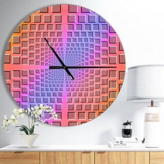 Designart 'Abstract Optical Illusion' Oversized Contemporary Wall CLock ...