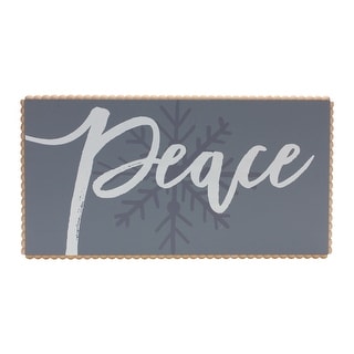 24" "Peace" with Snowflake Christmas Wall Sign - Bed Bath & Beyond ...