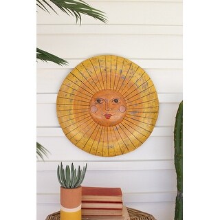 Sun Face Hand Hammered Recycled Metal Wall Sculpture Home Decoration ...