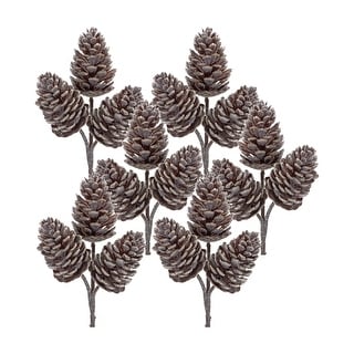 Frosted Triple Pine Cone Pick (Set of 5) - N/A - Bed Bath & Beyond ...