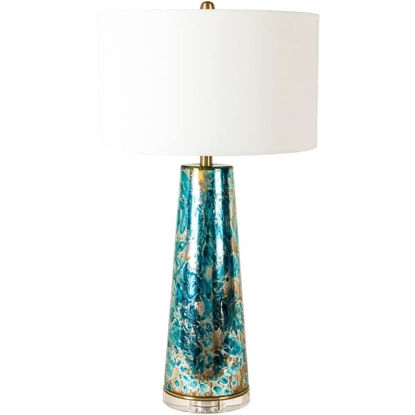Avani Painted Glass Modern Eclectic Table Lamp - 31"H x 17"W x 17"D ...