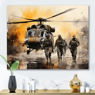 Designart "Army Camaraderie In Arms I" Army Canvas Art Print - Bed Bath ...