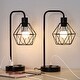 Bedside Lamps Set of 2 Industrial Table Lamp with Dual USB Charging ...