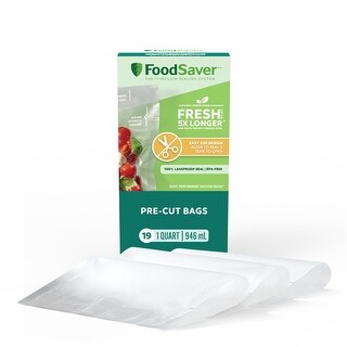 Pre-Cut Quart Vacuum Seal Bags, 19 Pack - BPA-Free Leakproof Storage ...