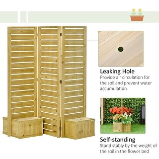 Outdoor Wooden Privacy Screen Freestanding Raised Garden Beds - Bed ...