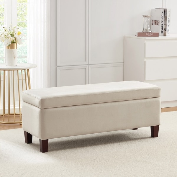 Hamilton Upholstered Rectangle Storage Ottoman with Hinge Lid - 40" x ...
