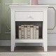 Traditional Concise Style White Solid Wood One-Drawer Nightstand, Side ...