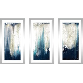"Navy Blue Illusion I" by Patricia Pinto 3 Piece on White Aluminum ...