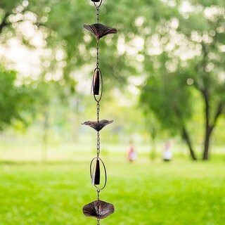 76" Long Iron Rain Chain With Lillies - Bed Bath & Beyond - 35220092