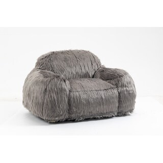 Lazy Bean Bag Chair Long Hair Edamame Bag Sofa Microfiber Loveseat ...