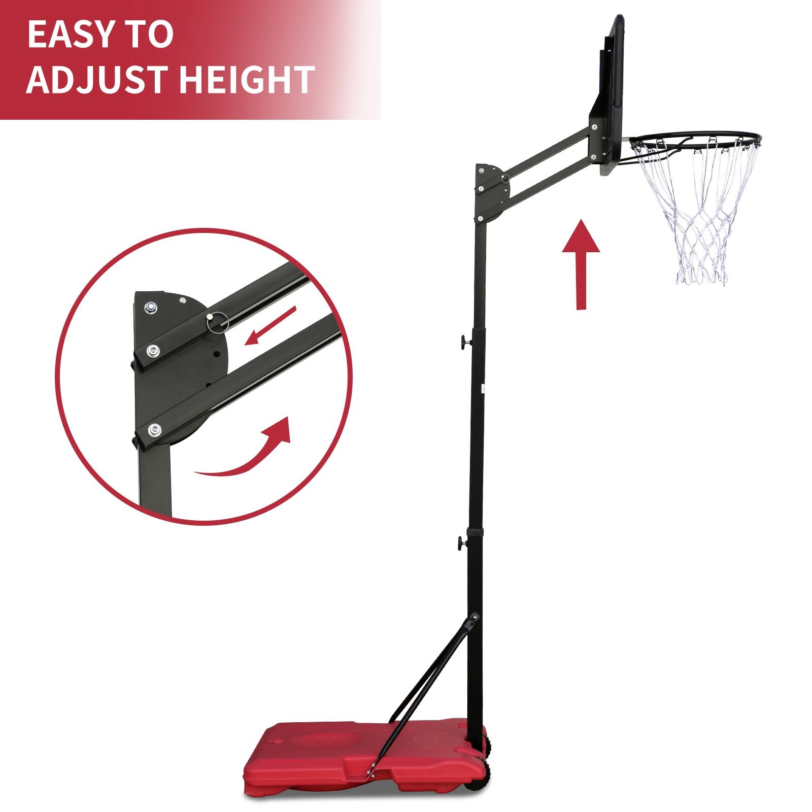 Use for Outdoor Height Adjustable Basketball Hoop, 44'' Backboard ...