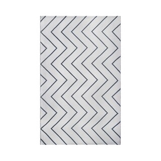 5' X 7' Ivory Waves Stain Resistant Indoor Outdoor Area Rug - 6' x 7 ...