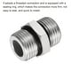 G1/2 x G1/2 Male Thread Pipe Adapter Fittings Hex Nipple Silver Tone ...