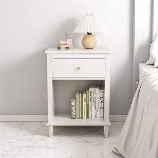 Modern MDF Nightstand with Spacious Storage, Open Shelf, and Sleek ...