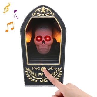 Occasions 7.25 in. Infinity Mirror Skull Mirror Greeter Halloween Decor ...