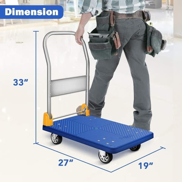 Platform Truck Cart with 440lb Weight Capacity with Swivel Wheels - Bed ...