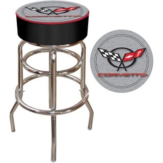 Corvette Logo C5 Padded Backless Swivel Bar Stool - Bed Bath & Beyond ...