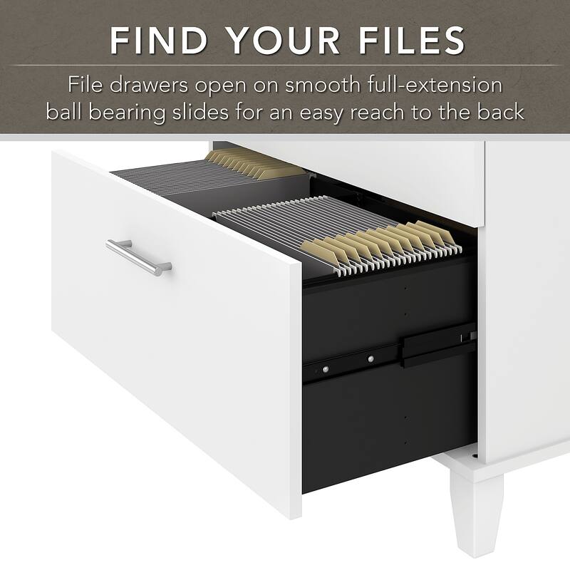 Somerset 72W L Shaped Desk with Hutch and Lateral File Cabinet ...